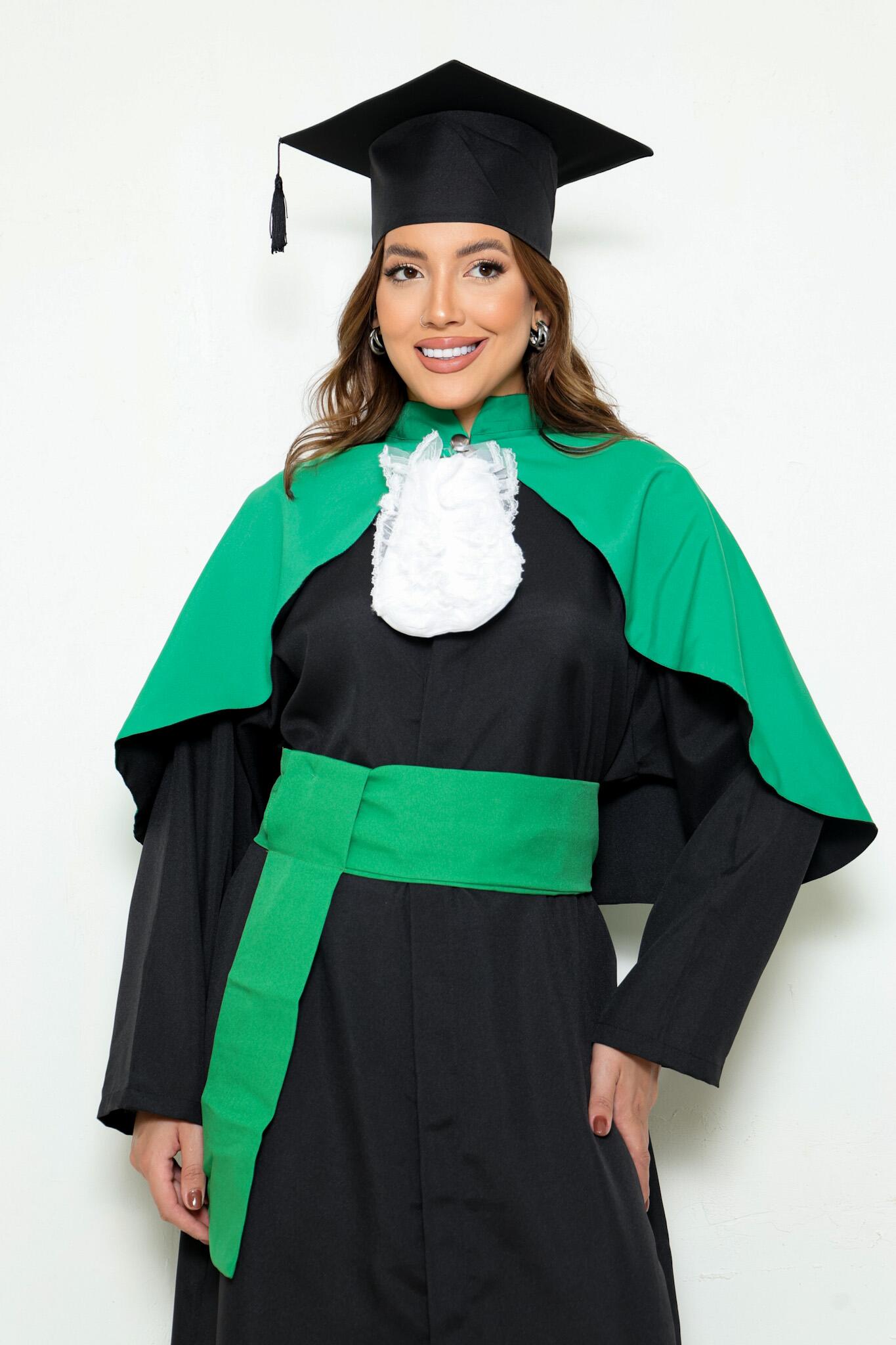 Comprar Beca de Formatura Tradicional com Pelerine Faixa Verde - a ...