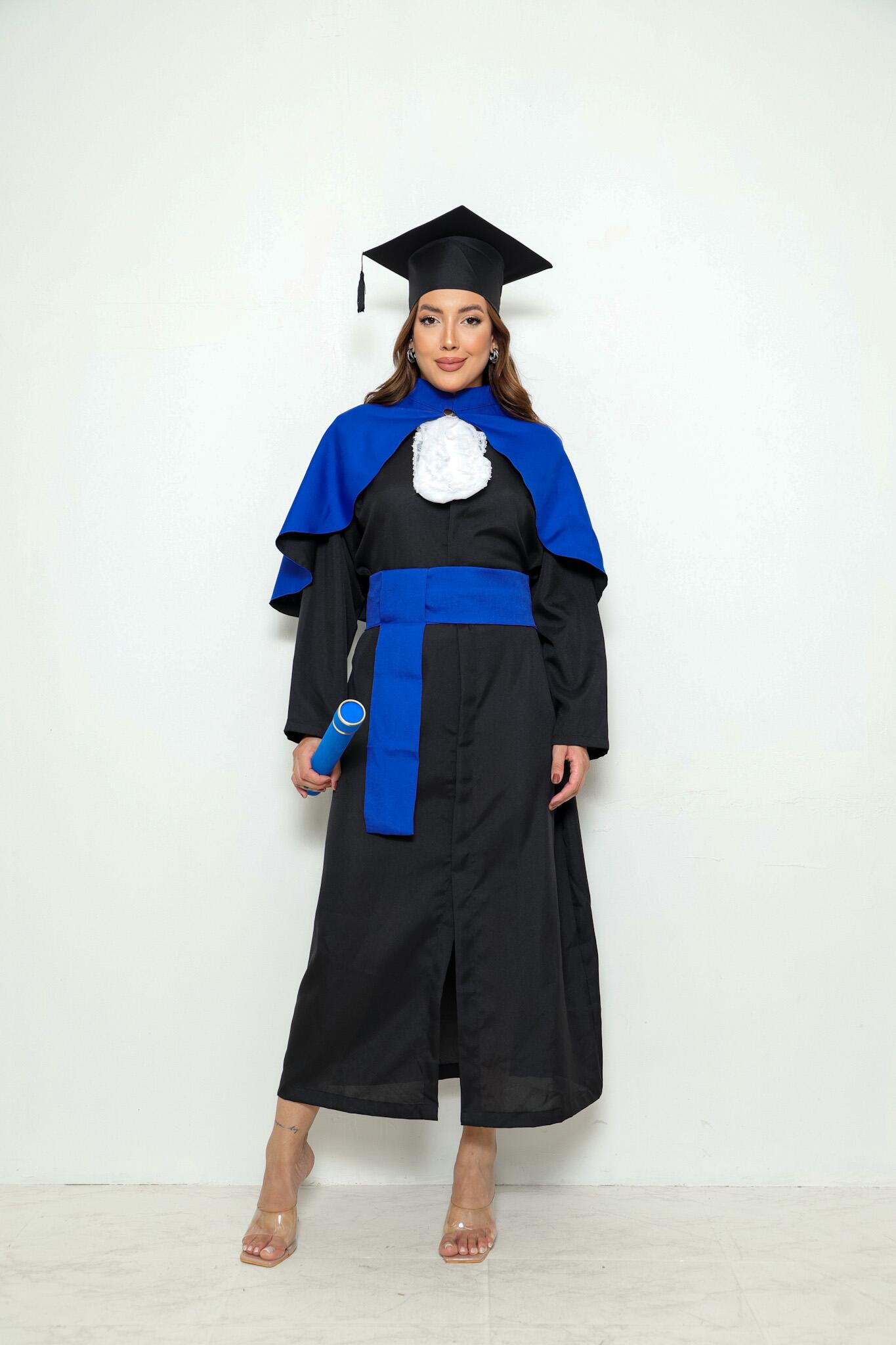 Comprar Beca de Formatura Tradicional com Pelerine Faixa Azul - a ...