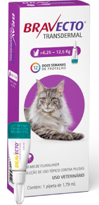 Antipulgas e Carrapatos Bravecto Transdermal da MSD para Gatos de 6,25 a 12,5 kg - Pipeta - Pet ...
