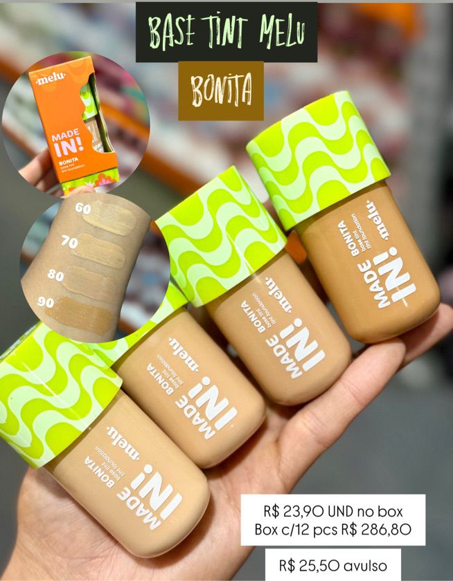 Comprar Base Tint Bonita Made in Melu - R$23,90 - imperium distribuidora