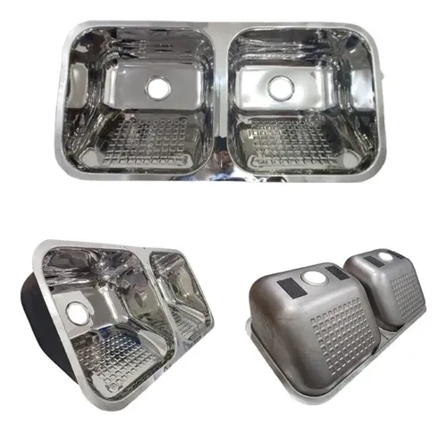 Comprar Tanque Duplo Inox Polido 84x40x22cm 44 Litros - Aço 304 - R$740,60