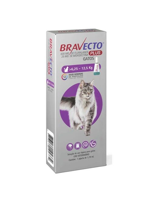 Comprar Antipulgas e Carrapatos Bravecto MSD Plus Transdermal para Gatos de 6,25 a 12,5kg - 1 ...