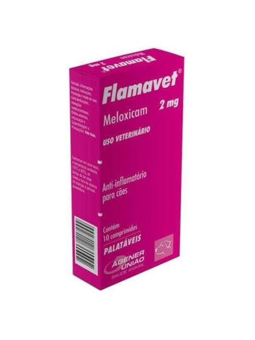 Anti-Inflamátório Flamavet 2mg Agener União para Cães - 10 Comprimidos ...