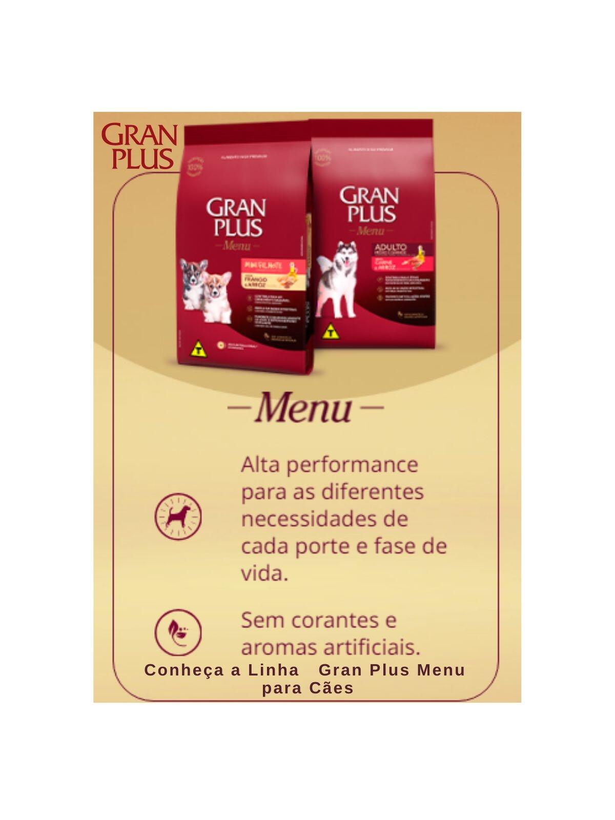 Comprar Ração Seca Gran Plus Menu Cães Adulto Porte Mini e Pequeno ...