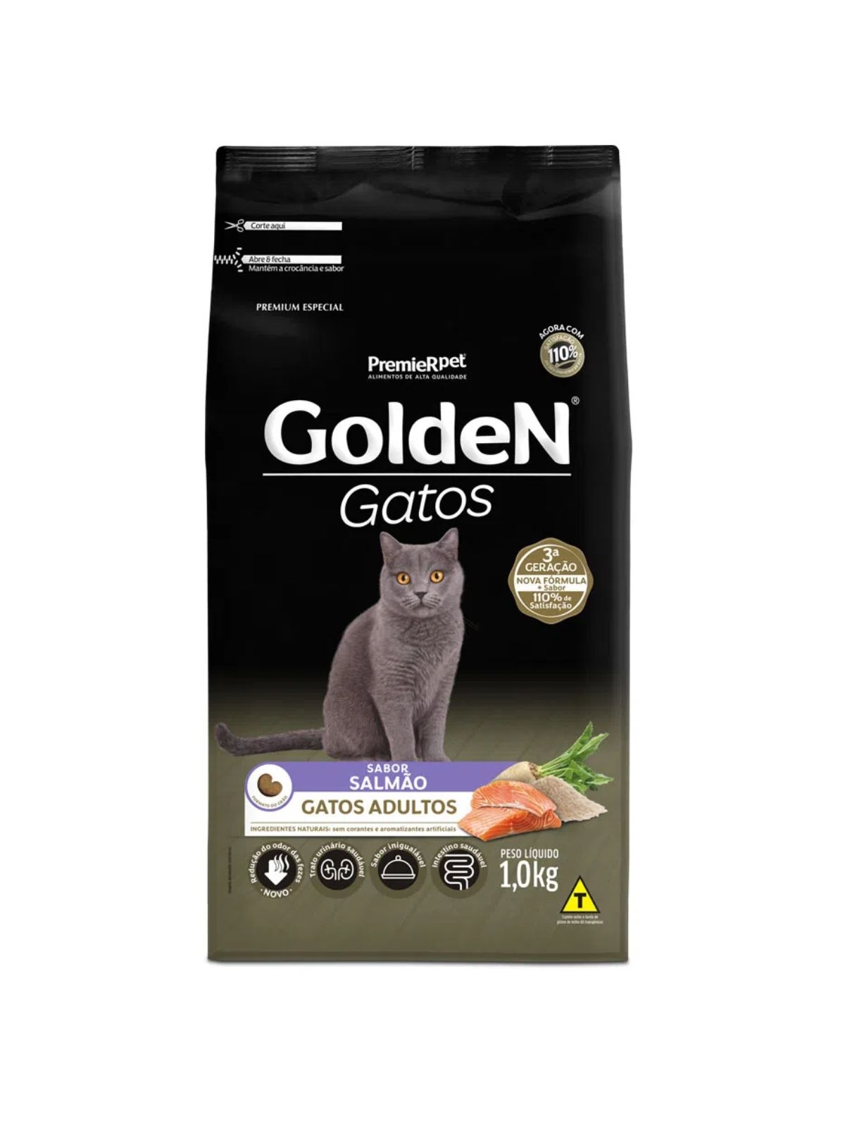 Comprar Ração Golden para Gatos Adultos Sabor Salmão - 1Kg - R$29,90 ...