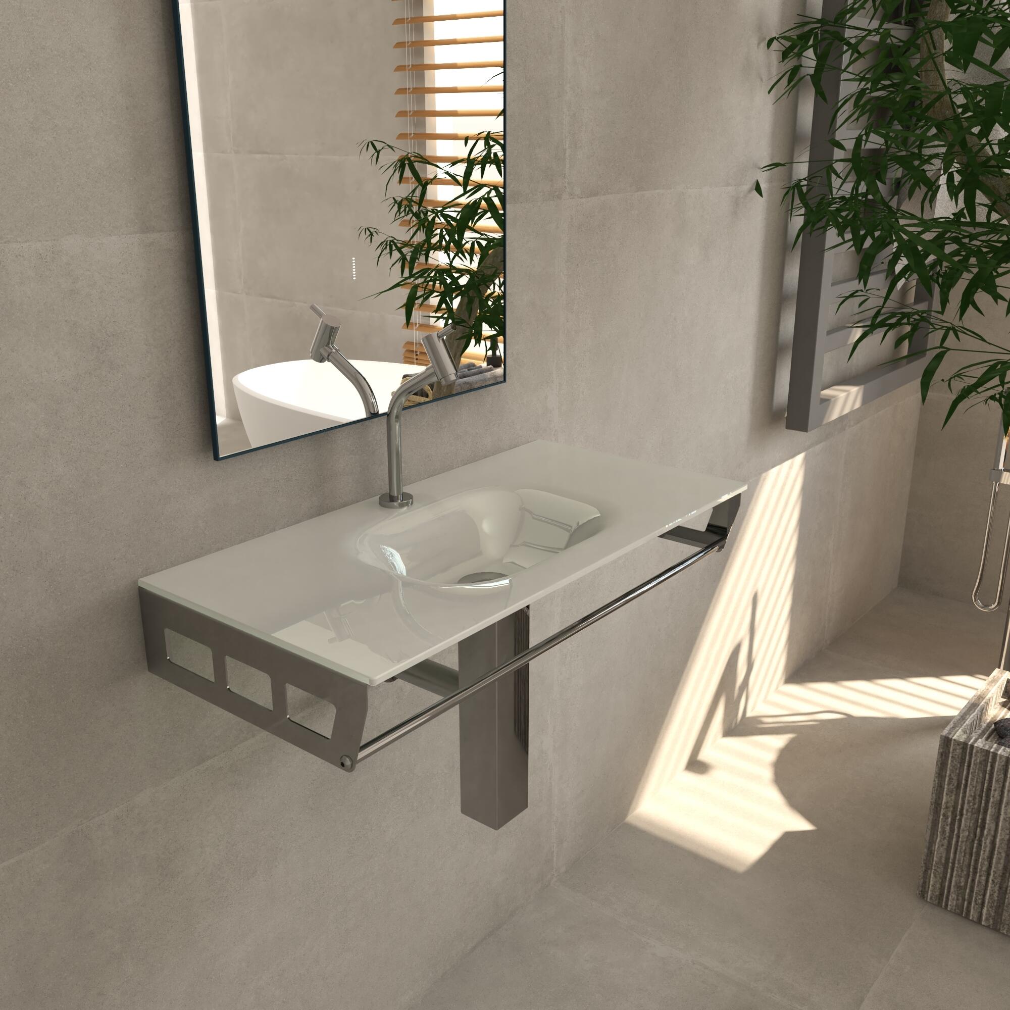 Lavatório Fit 70x35 Bergan em Vidro Design Moderno - a partir de R$539,10