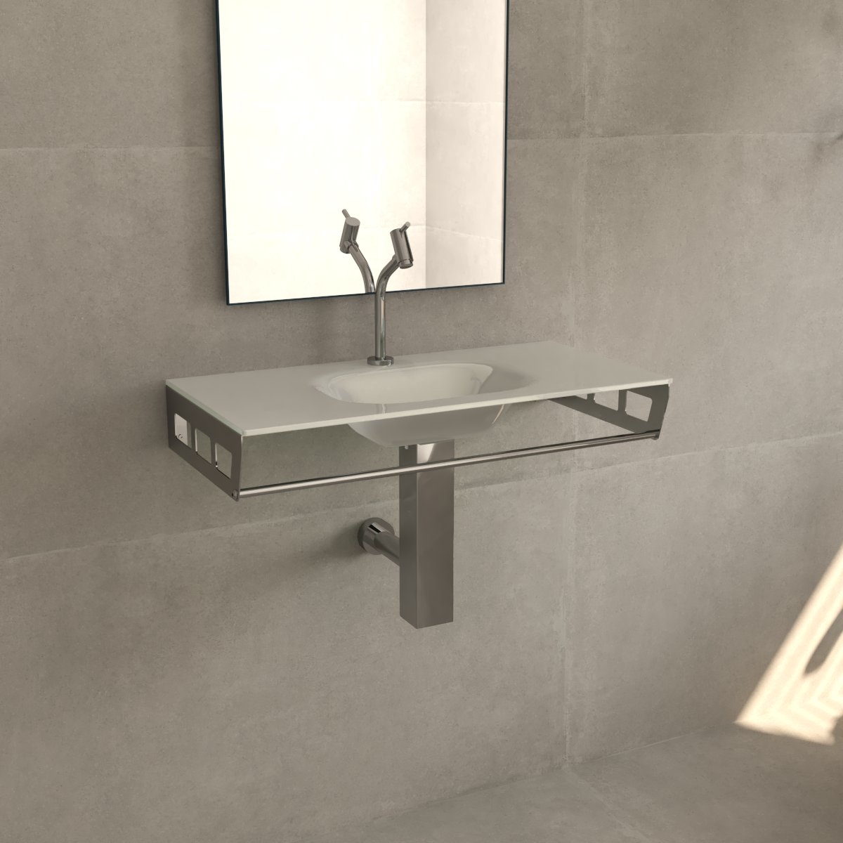 Lavatório Fit 70x35 Bergan em Vidro Design Moderno - a partir de R$539,10