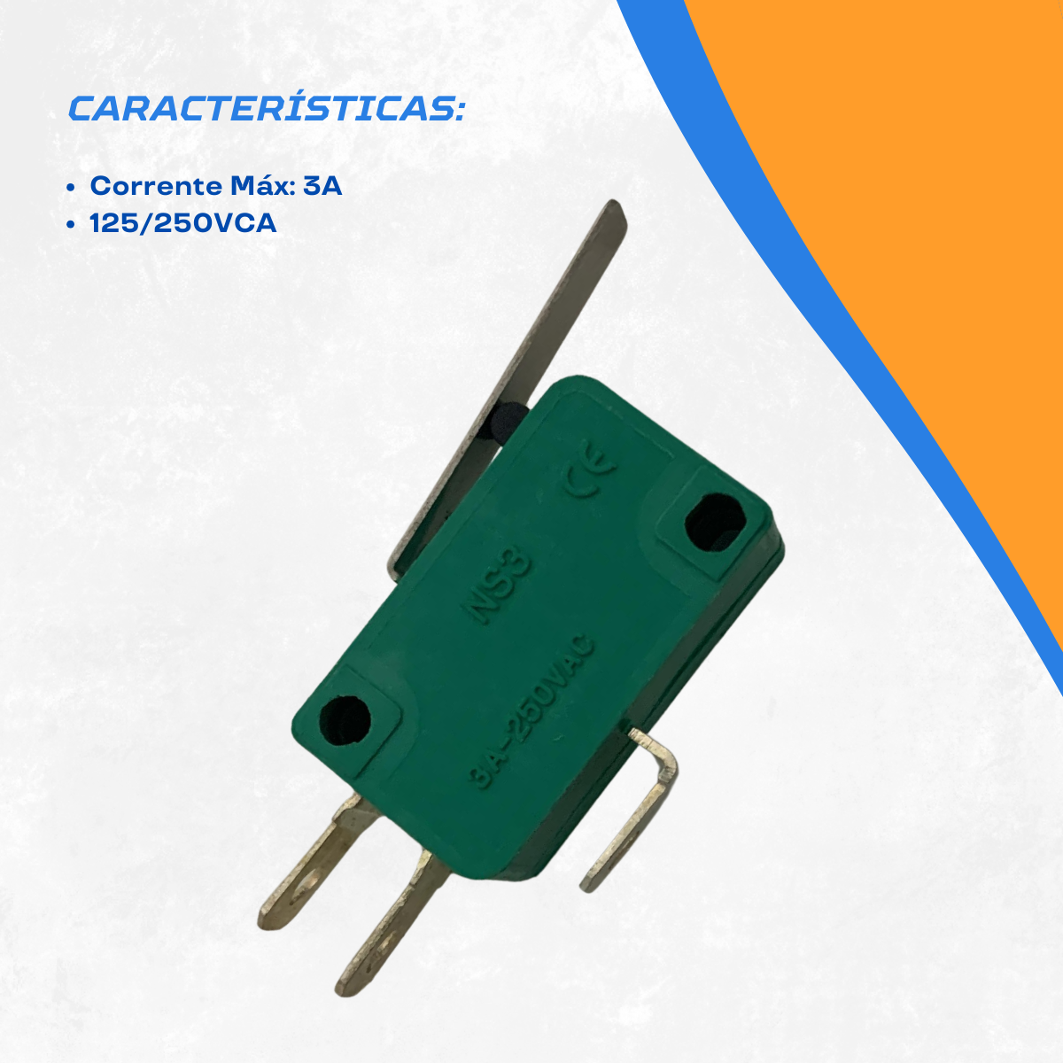 Micro Switch 1 Reversivel 3A - a partir de R$10,98