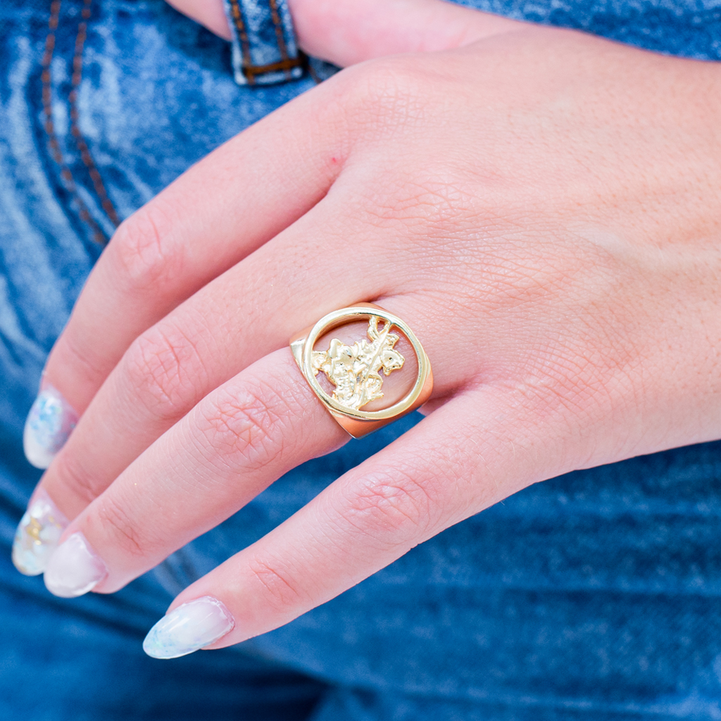 Comprar Anel com são jorge banhado em ouro 18k - Semijoias Personalizadas | Vai de Maria Joias ...