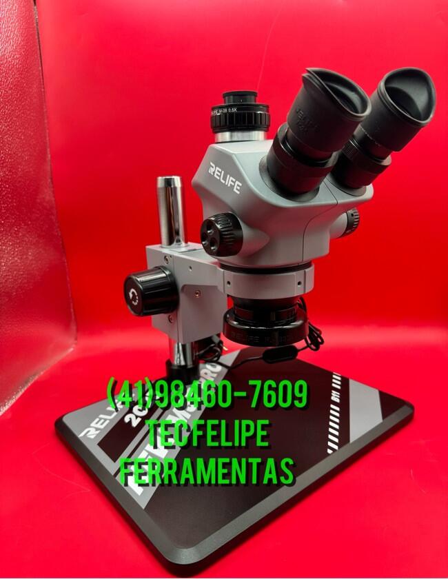 Comprar Microscopio Trinocular 7050 mst pro Relife com luminária e lente 0.7x - a partir de R$1. ...