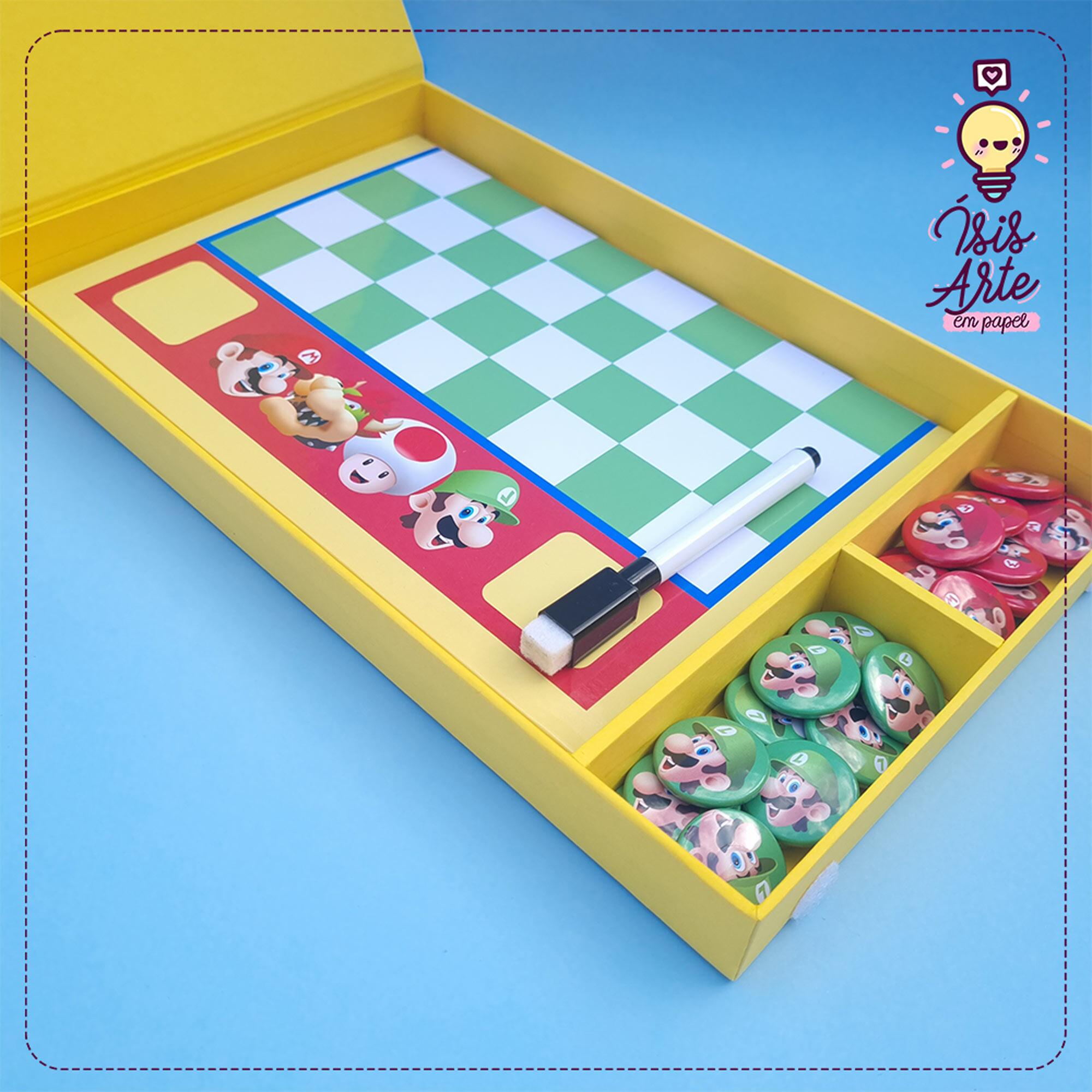 Jogo de dama infantil em caixa cartonada personalizada
