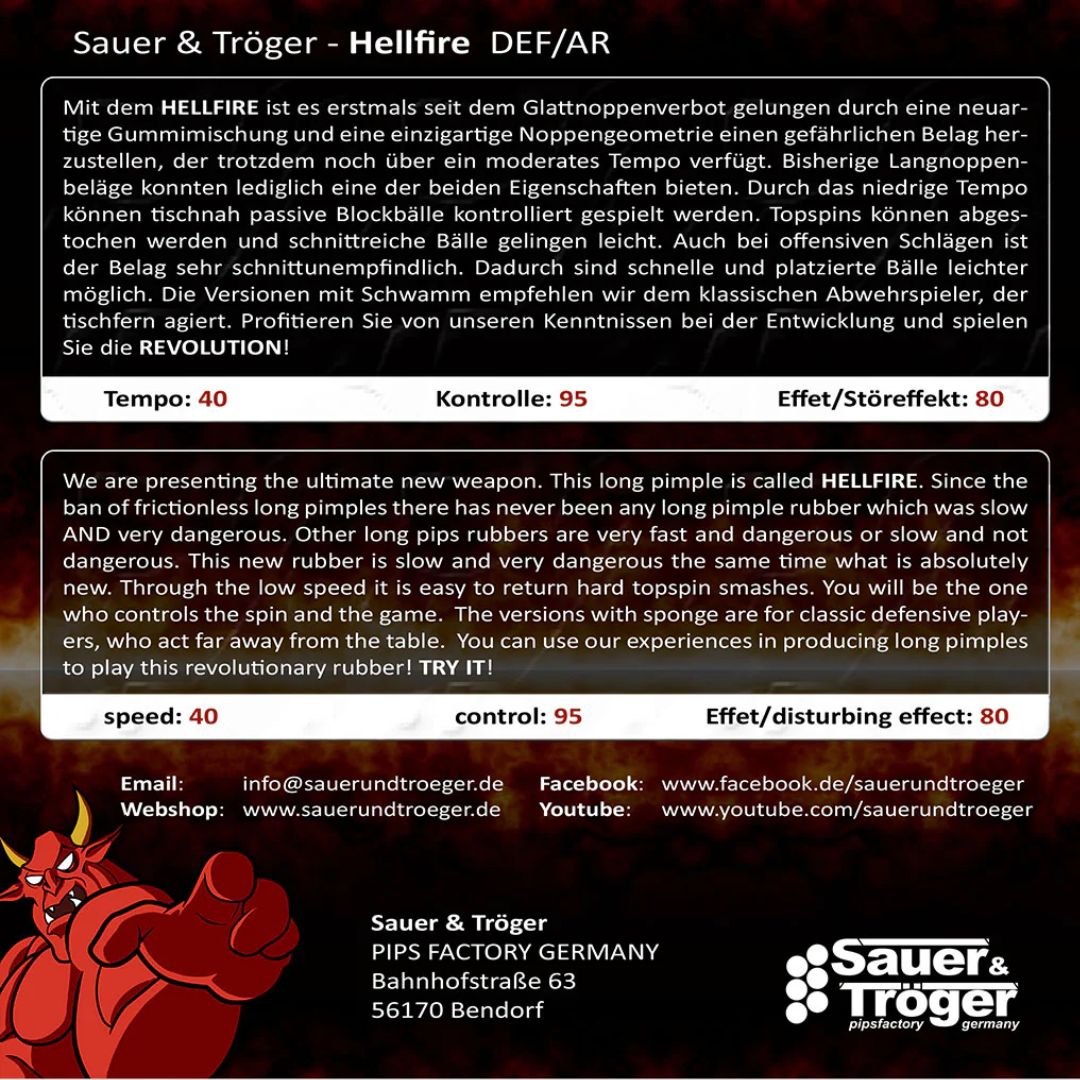 Comprar Pino Longo Hellfire - Sauer & Tröger - a partir de R$305,00 - 360TT: Raquete Nova em 1 ...