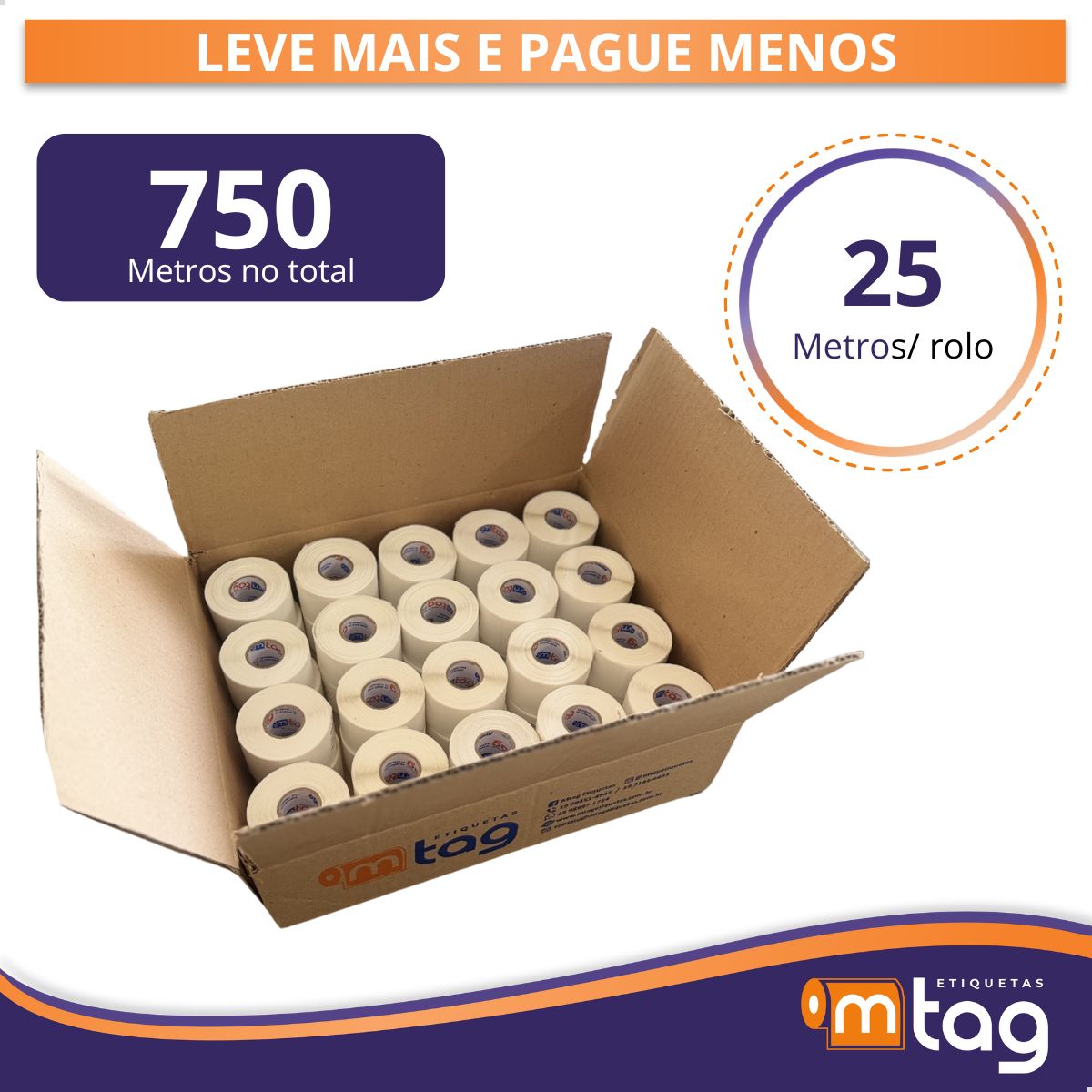 Comprar 30 Rolos Etiqueta 60x25 mm Contínua Para Balança Toledo Prix 4 ...