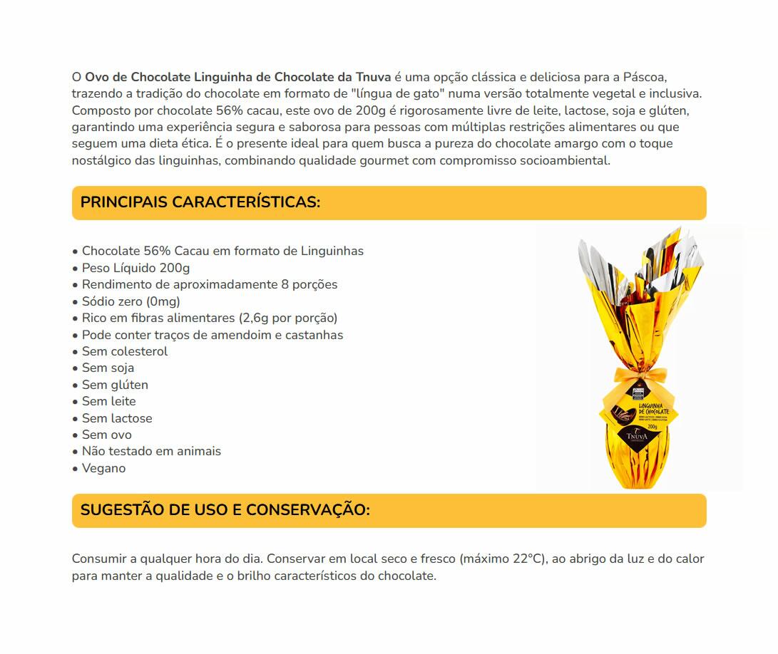 Comprar Ovo de Páscoa Linguinha de Chocolate Tnuva 200g - Vegano - a ...