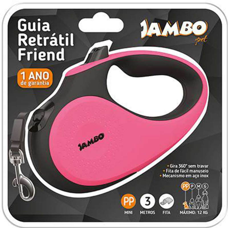 Jambo Guia Retratil Friend Mini Rosa - a partir de R$116,30 - Nmalls ...