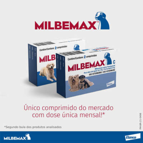 Milbemax Cães 2.5/125 mg (5-25 Kg) com 2 comprimidos - Nmalls - N possibilidades para seu pet!