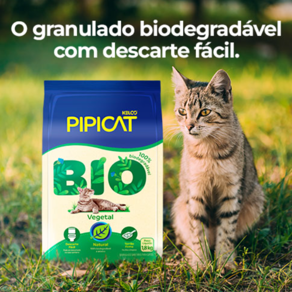 Granulado Sanitário Pipicat Bio Vegetal para Gatos 1,8kg - Nmalls - N possibilidades para seu pet!