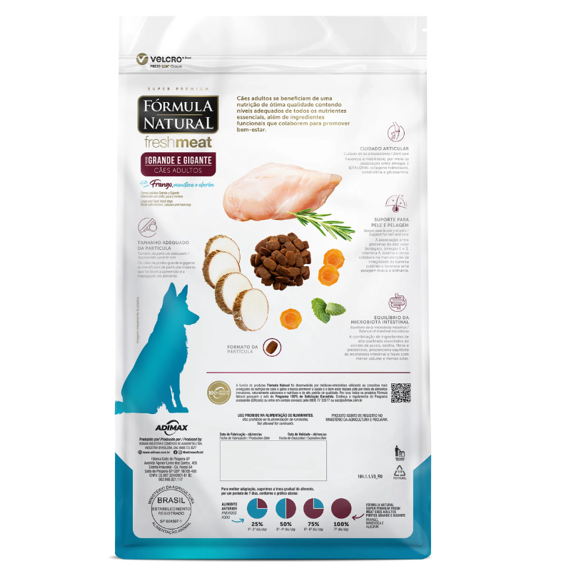 Ração Fórmula Natural Fresh Meat Cães Adultos Grande e Gigante Sabor ...