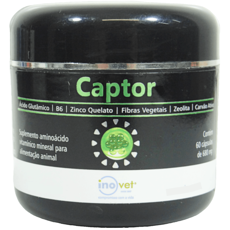 Captor Suplemento Vitamínico para Animais Inovet 680 g 60 Cápsulas - a ...