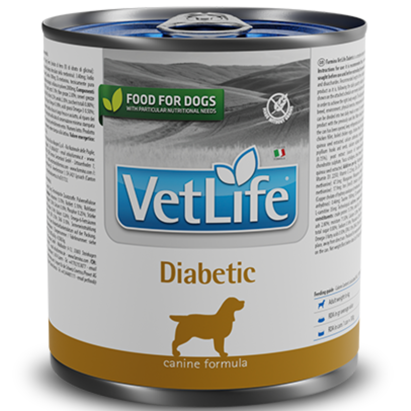Ração Úmida Vet Life Diabetic para Cães Adultos 300 g - a partir de R$42,19