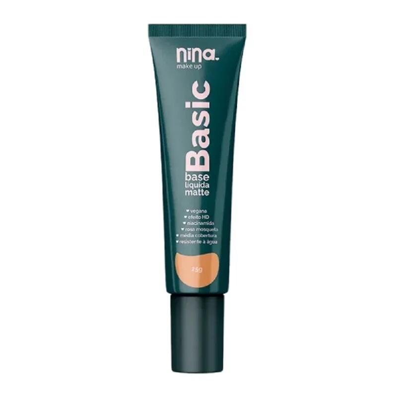 Base Líquida Basic Nina Makeup com Acabamento Natural