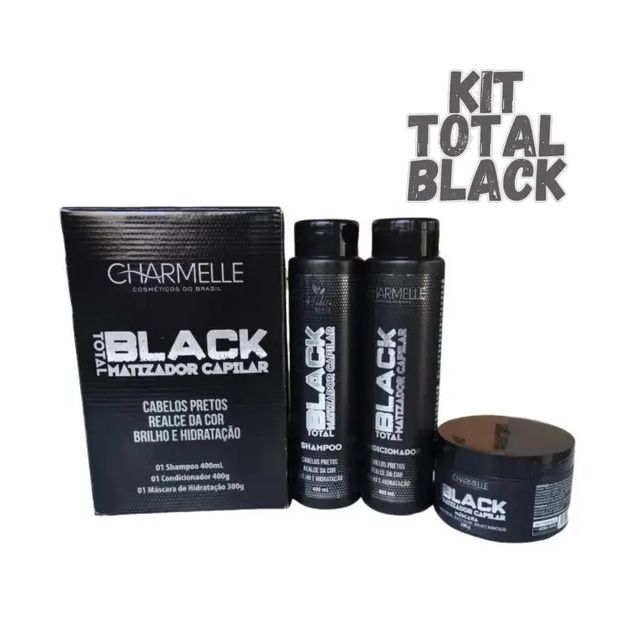 Comprar KIT CAPILAR TOTAL BLACK - CHARMELLE - a partir de R$23,84 - TOP ATACADÃO