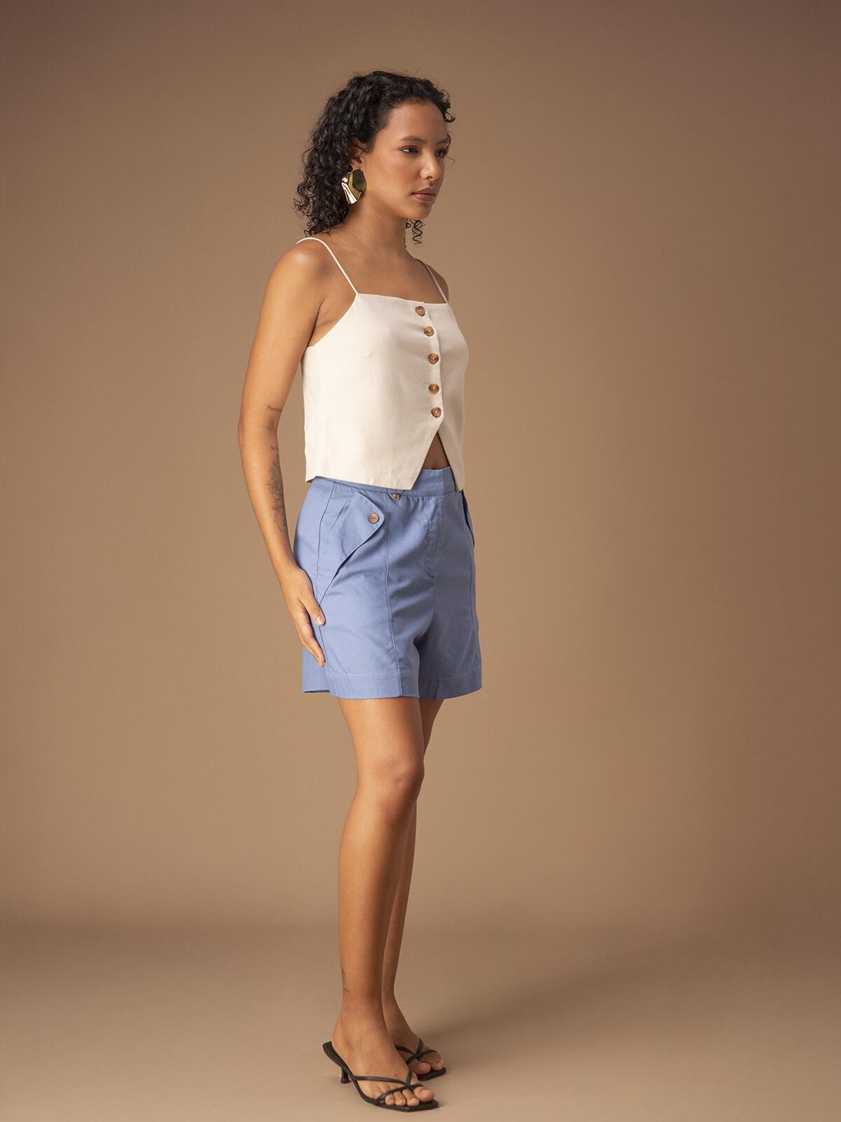 Comprar Cropped Linho Areia