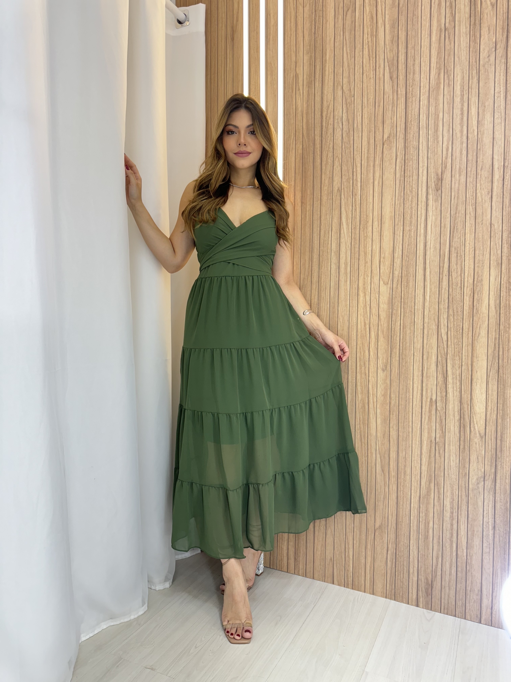 Vestido longo verde - R$199,80