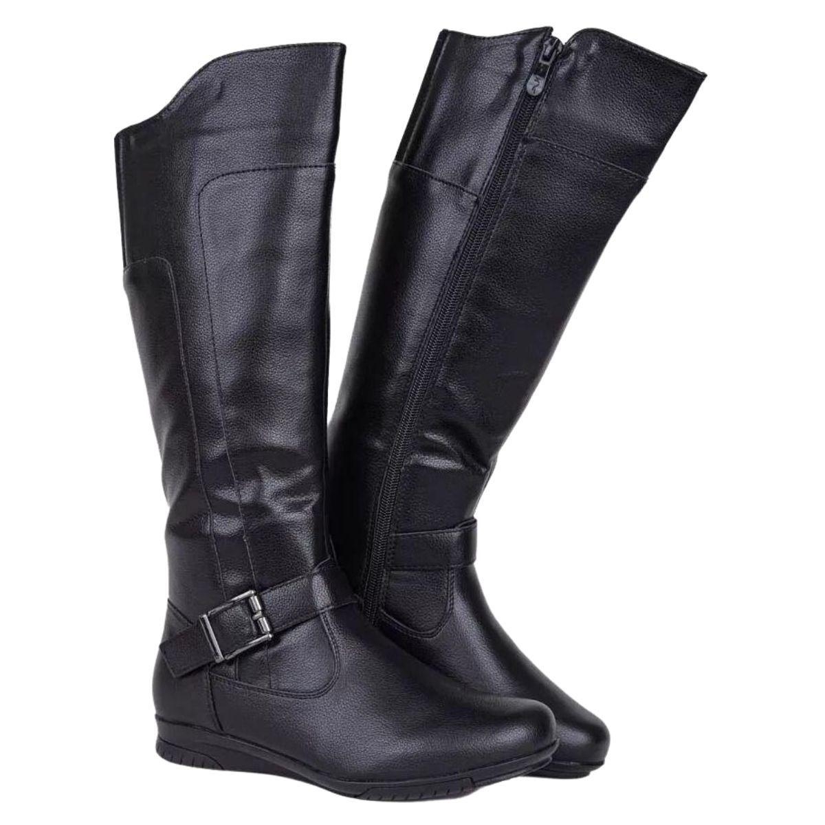 Comprar Bota Feminino Mooncity Cano Alto Flat Elastico - Dibs Modas ...