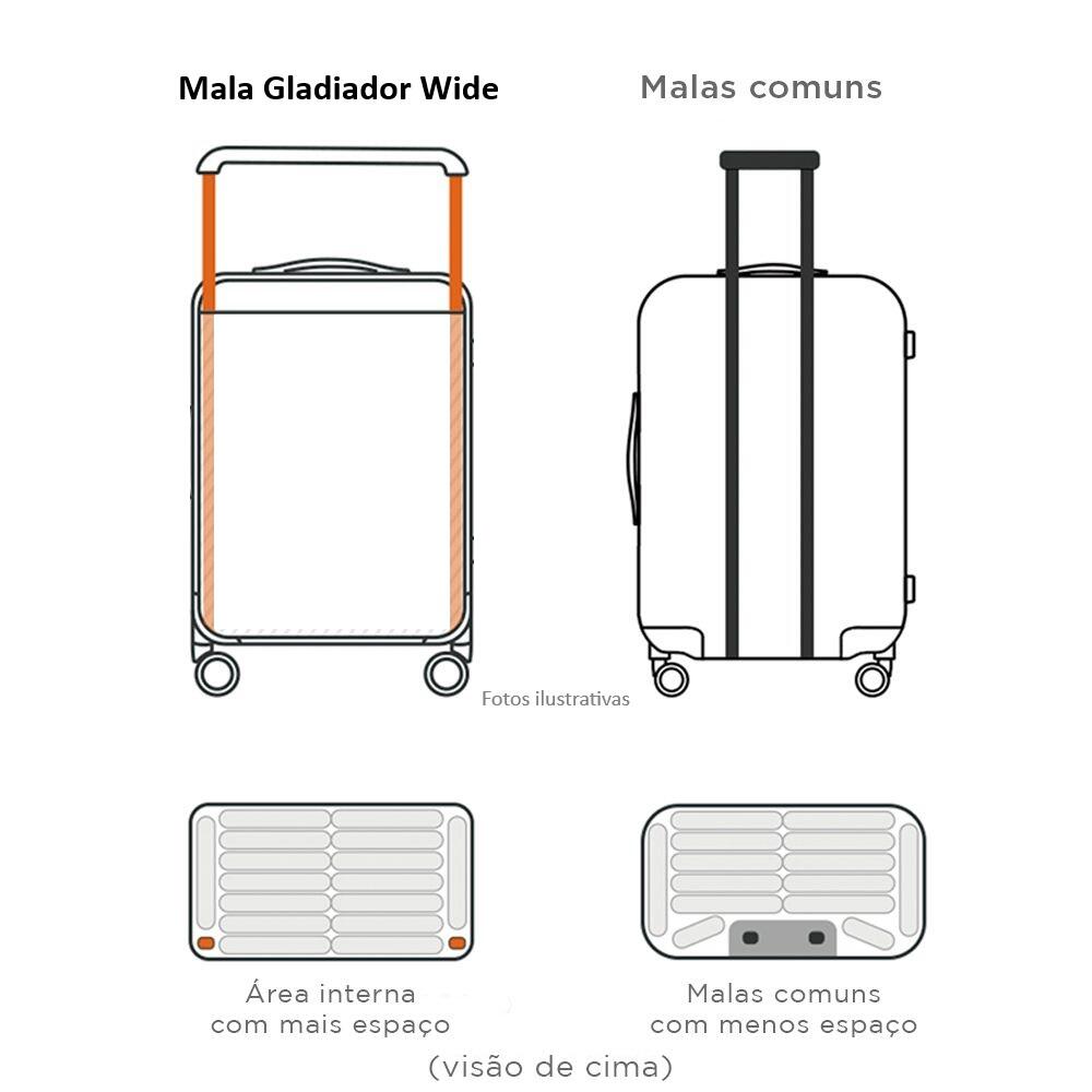 Mala de Viagem 10Kg Gladiador Wide TSA Rodas Giratórias 360º - de R$384,03 a R$426,70