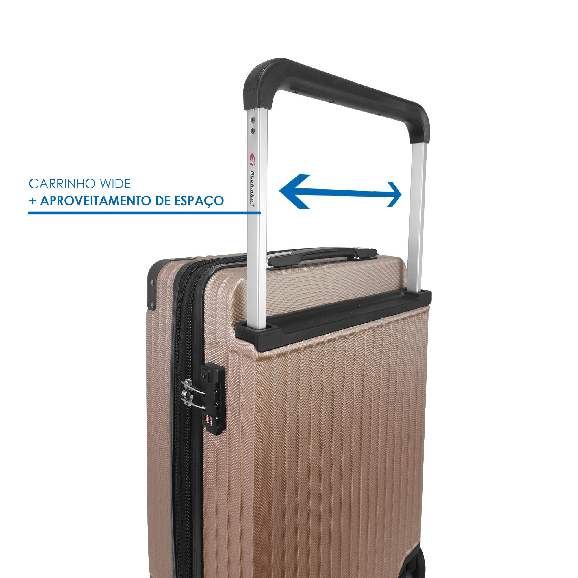 Mala de Viagem 10Kg Gladiador Wide TSA Rodas Giratórias 360º - de R$384,03 a R$426,70