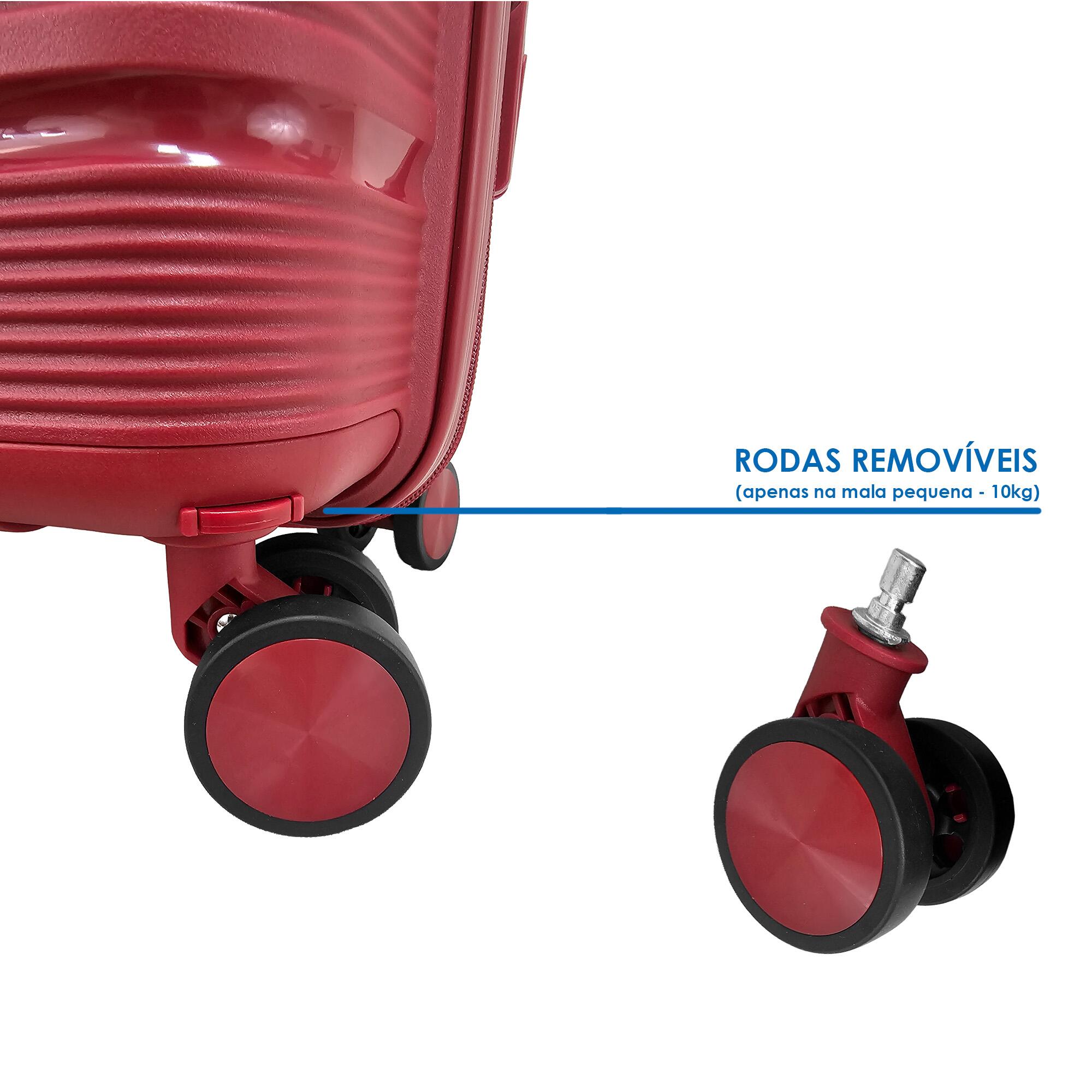 Comprar Mala de Viagem Tamanho Bordo 10kg em Polipropileno Cadeado TSA Rodas 360 Removíveis ...
