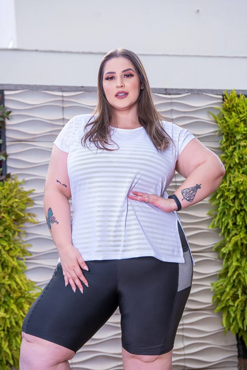 Comprar Blusa Longline Plus Size - Ana Paula Moda Fitness