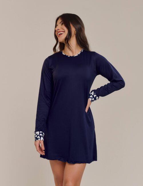 Comprar Camisola Helena Manga Longa Sem Bojo Em Tecido Liso e Detalhes ...