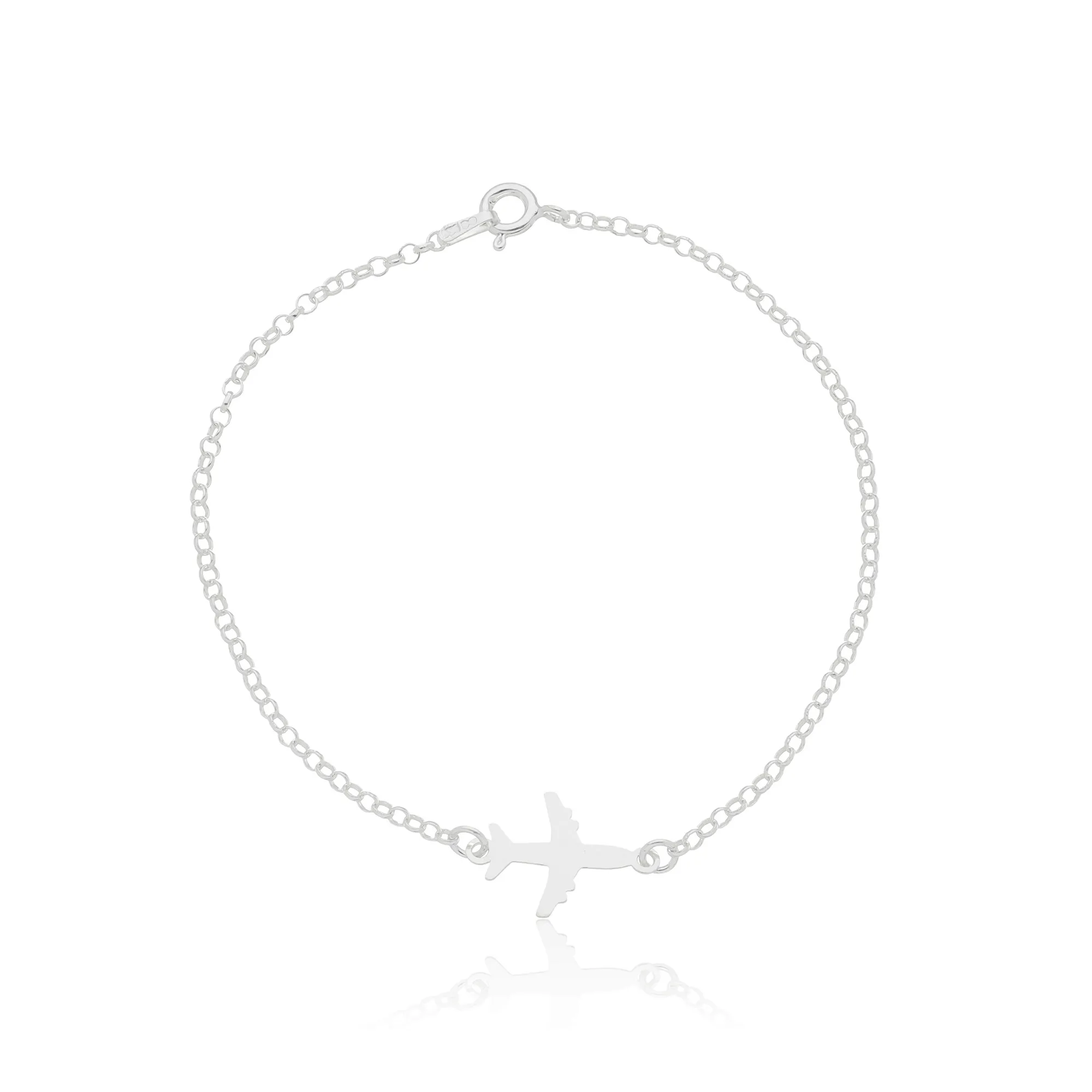 Pulseira de Prata 925 Avião