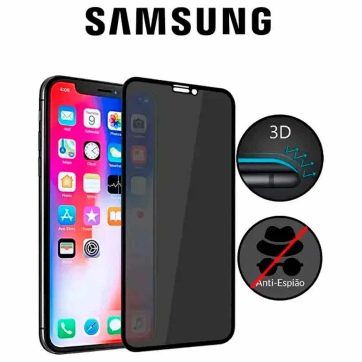 Película Para Celular Privacidade Vidro 3D Samsung Linha S
