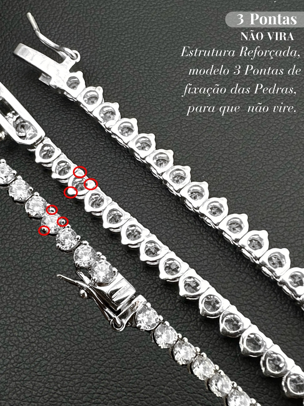 Comprar Colar Riviera 4mm 3 Pontas Prata 925 C/ Banho De Ródio ...