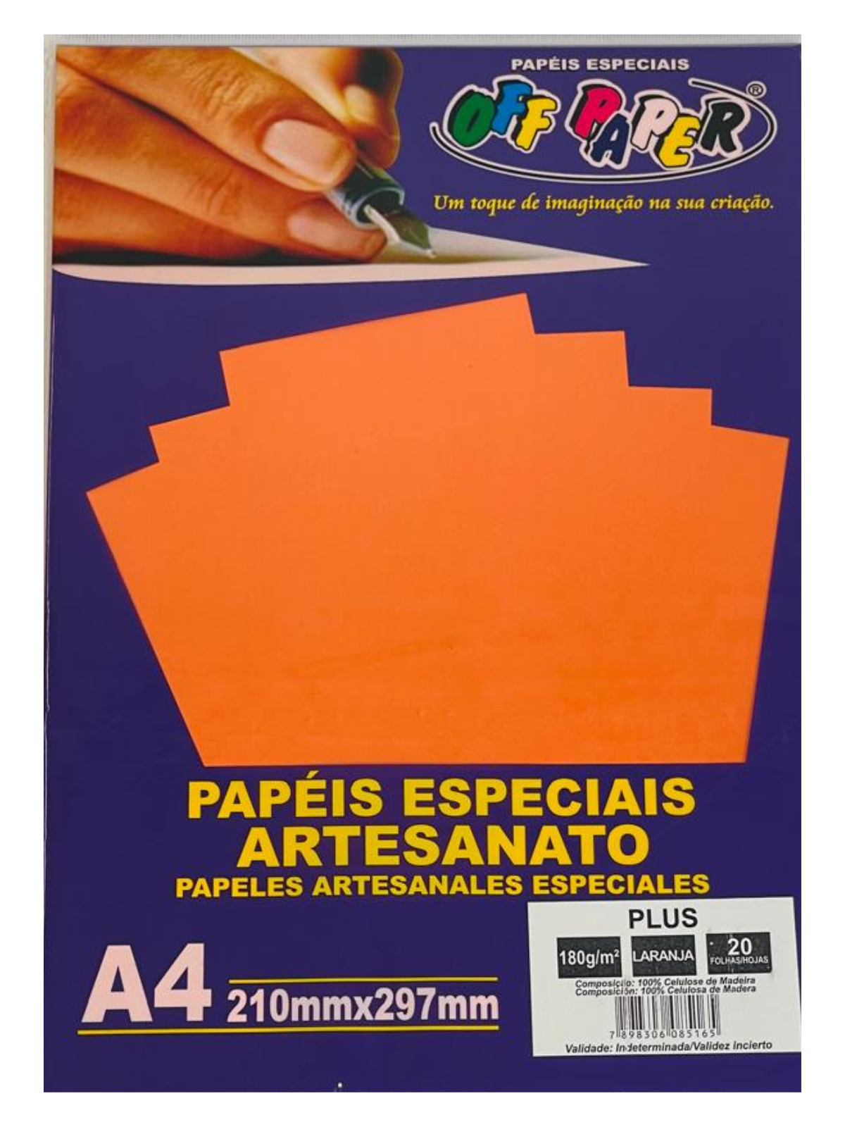 Papel Collor Plus A4 180g 20 folhas Off Paper - Escolha a Cor