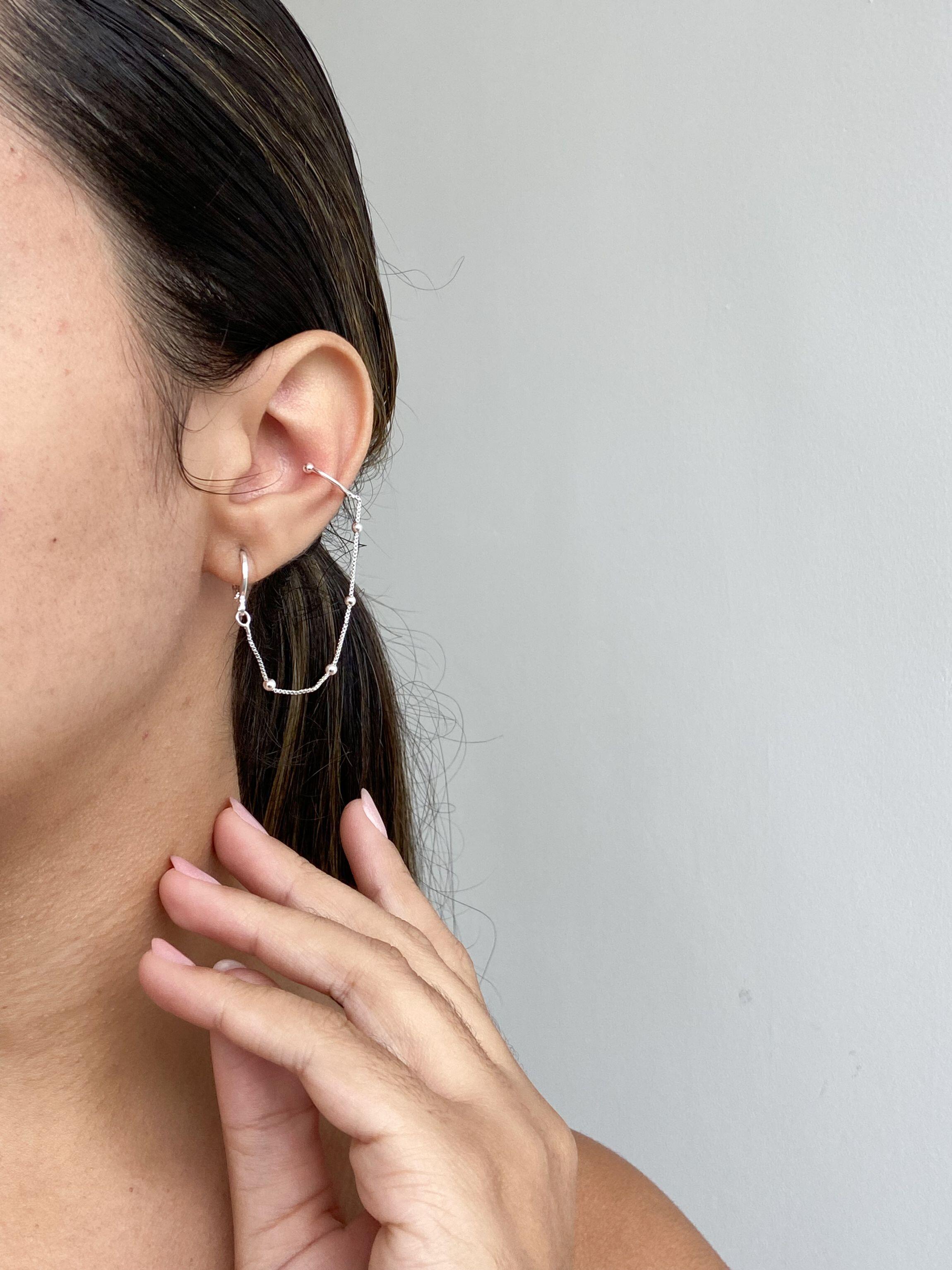 Comprar Brinco Ear Line Veneziana de Bolinhas - a partir de R$13,48