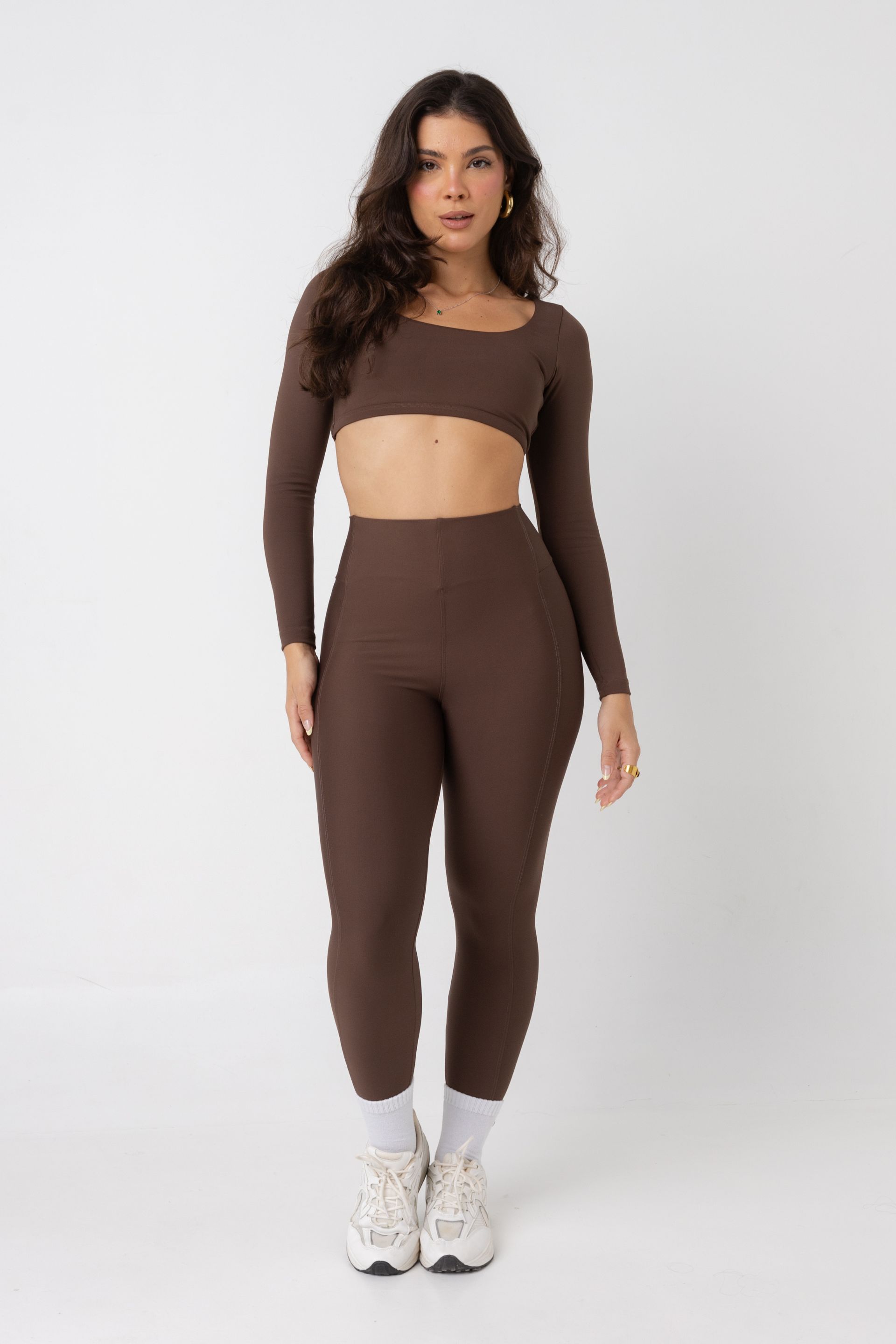 Comprar Top Manga Longa Decote Choco - R$129,90 - Lavint