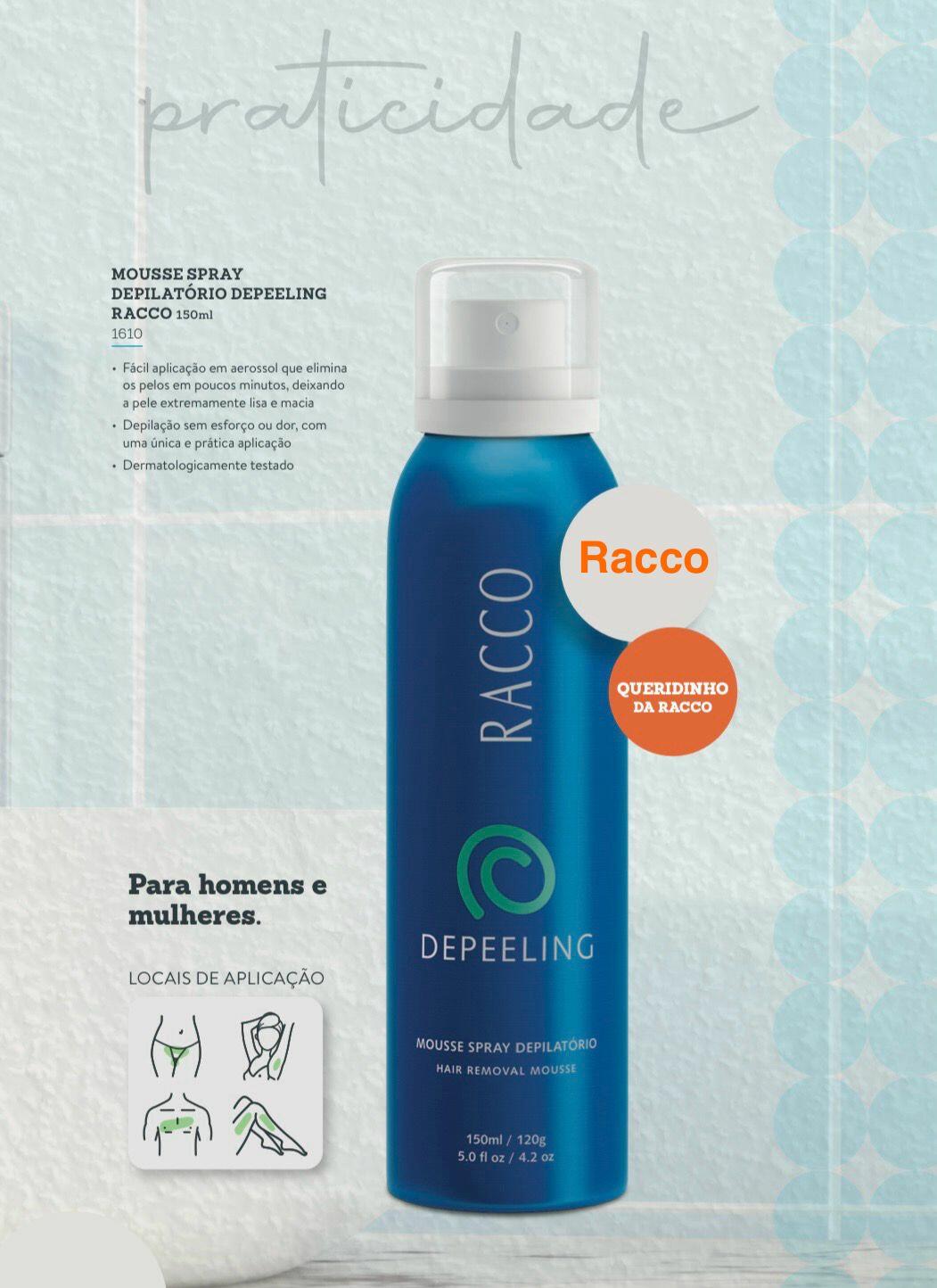 Comprar Mousse Spray Depilatório Depeeling 150ml/120g Racco (1610) - a ...