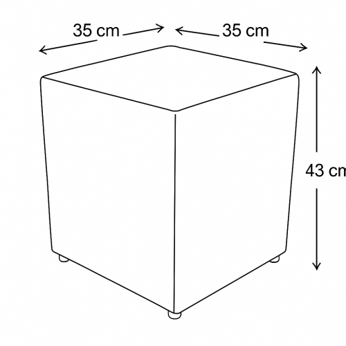 Comprar Puff Quadrado Simples 35cm corano - Top Puff