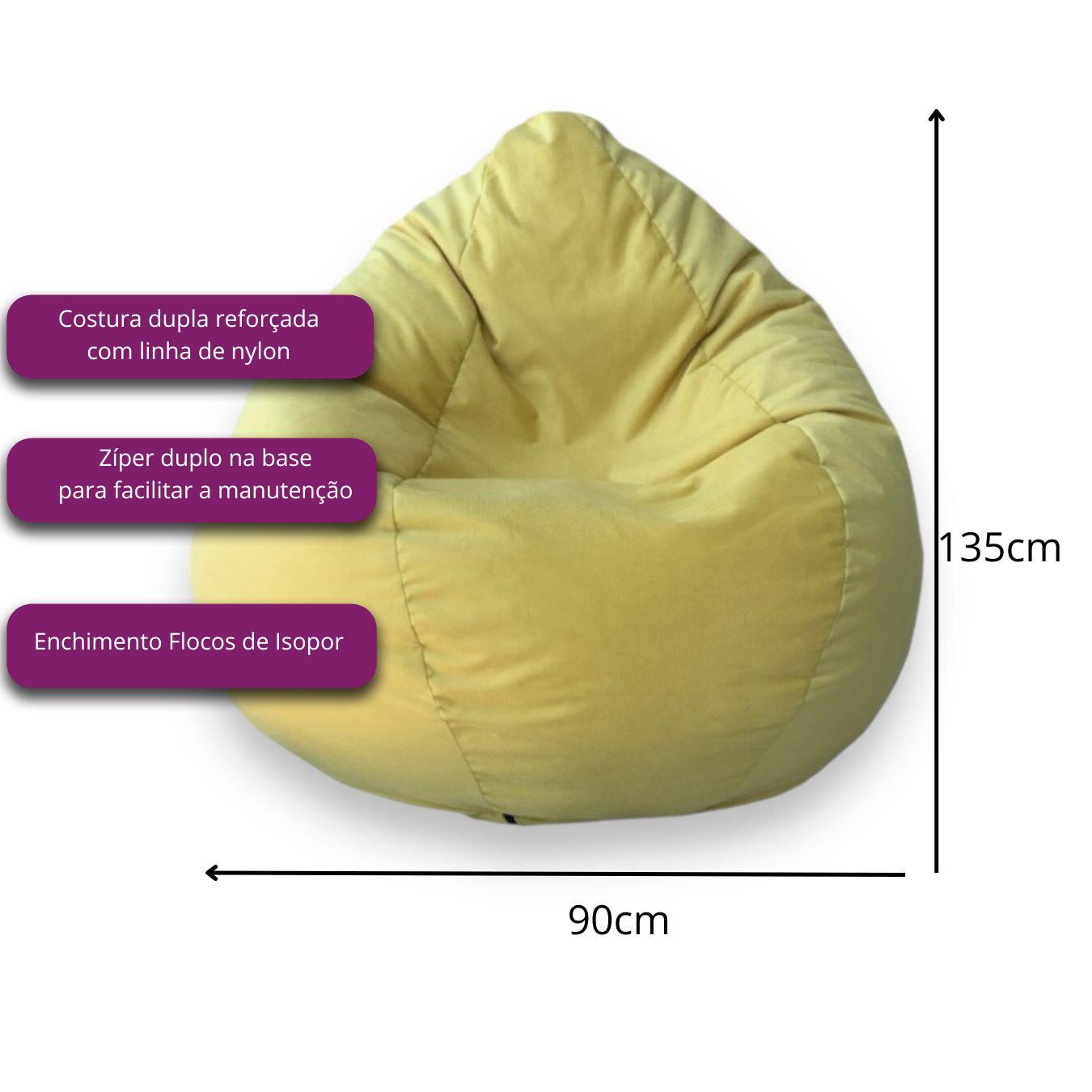 Comprar Puff Pêra Grande em Suede Liso - com enchimento - a partir de R ...