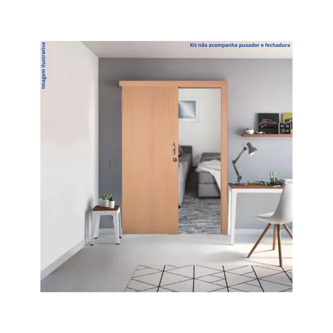 Comprar Kit de Correr Madeira - Porta Lisa - de R$474,70 a R$535,80 ...