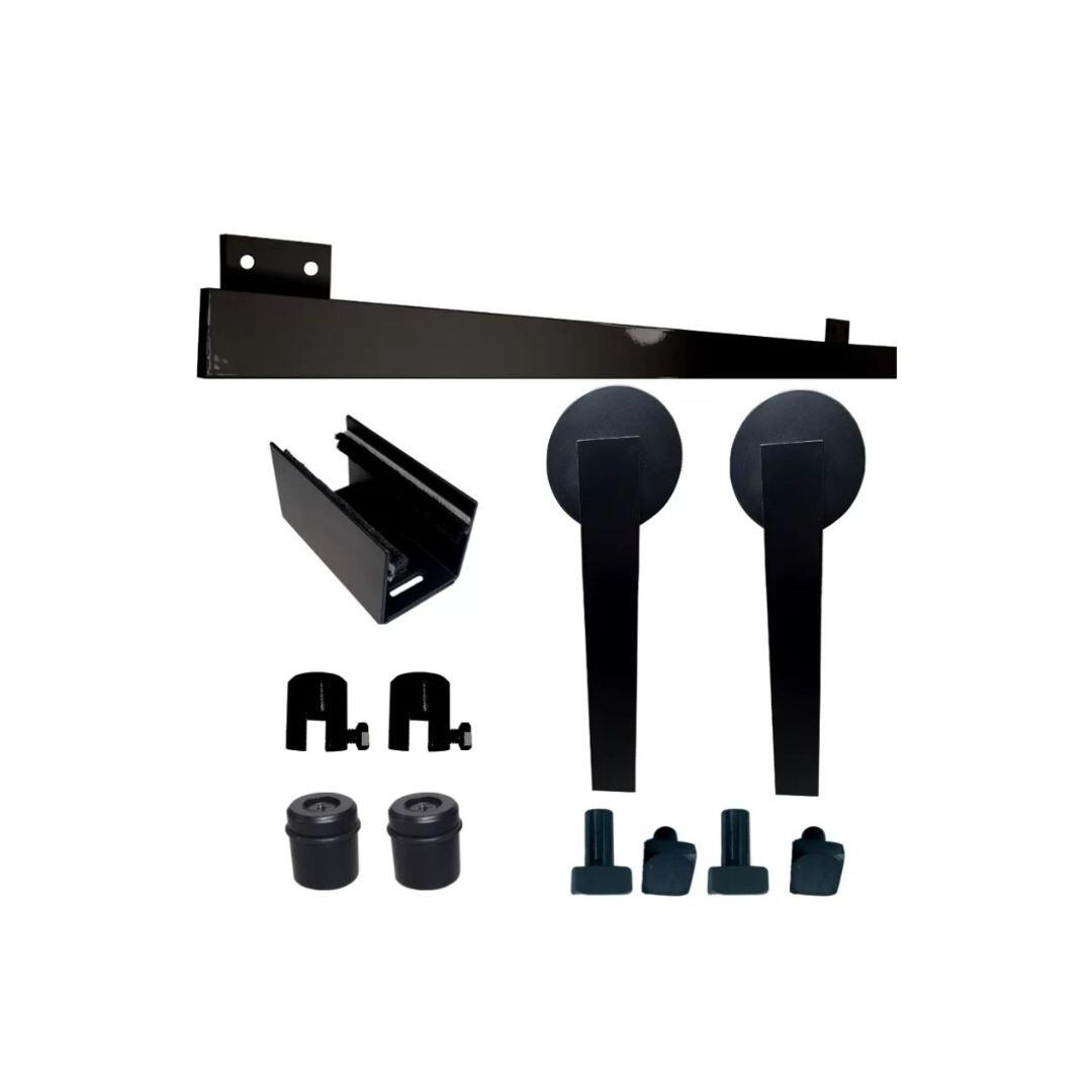 Comprar Kit de Correr Roldana Aparente Preto - Porta Lisa - de R$615,70 a R$676,80 - Lider ...