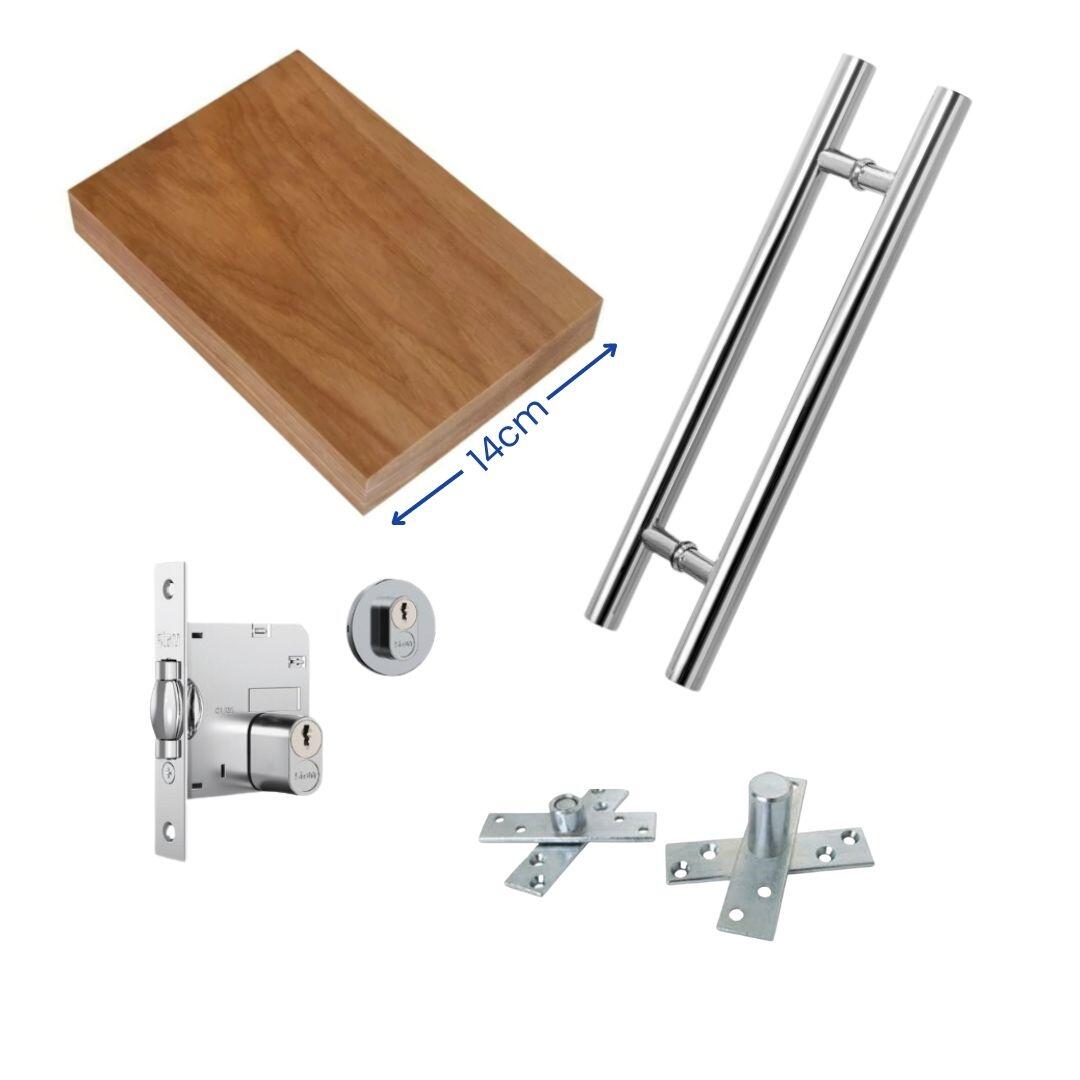 Comprar Porta Pivotante BBB Cedro Arana c/ Puxador Montada Batente 14cm - de R$2.190,20 a R$2. ...