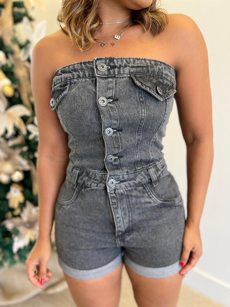 Comprar Macaquinho Jeans Tomara Que Caia Jéssica - La Luna