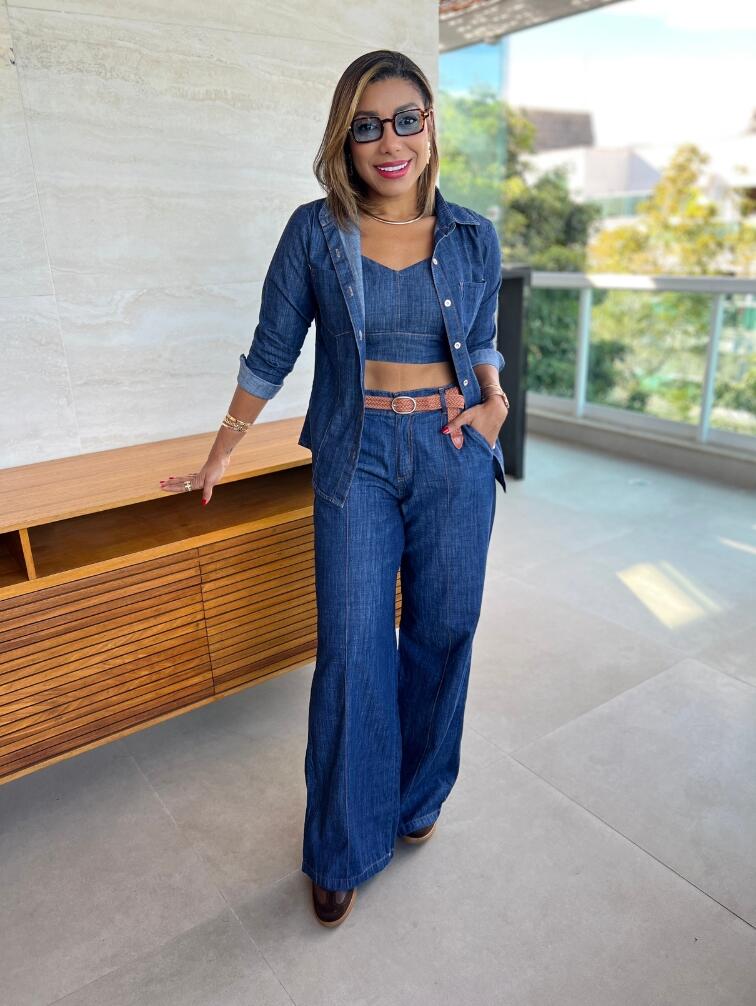 Comprar Calça Jeans Pantalona Polyane - La Luna