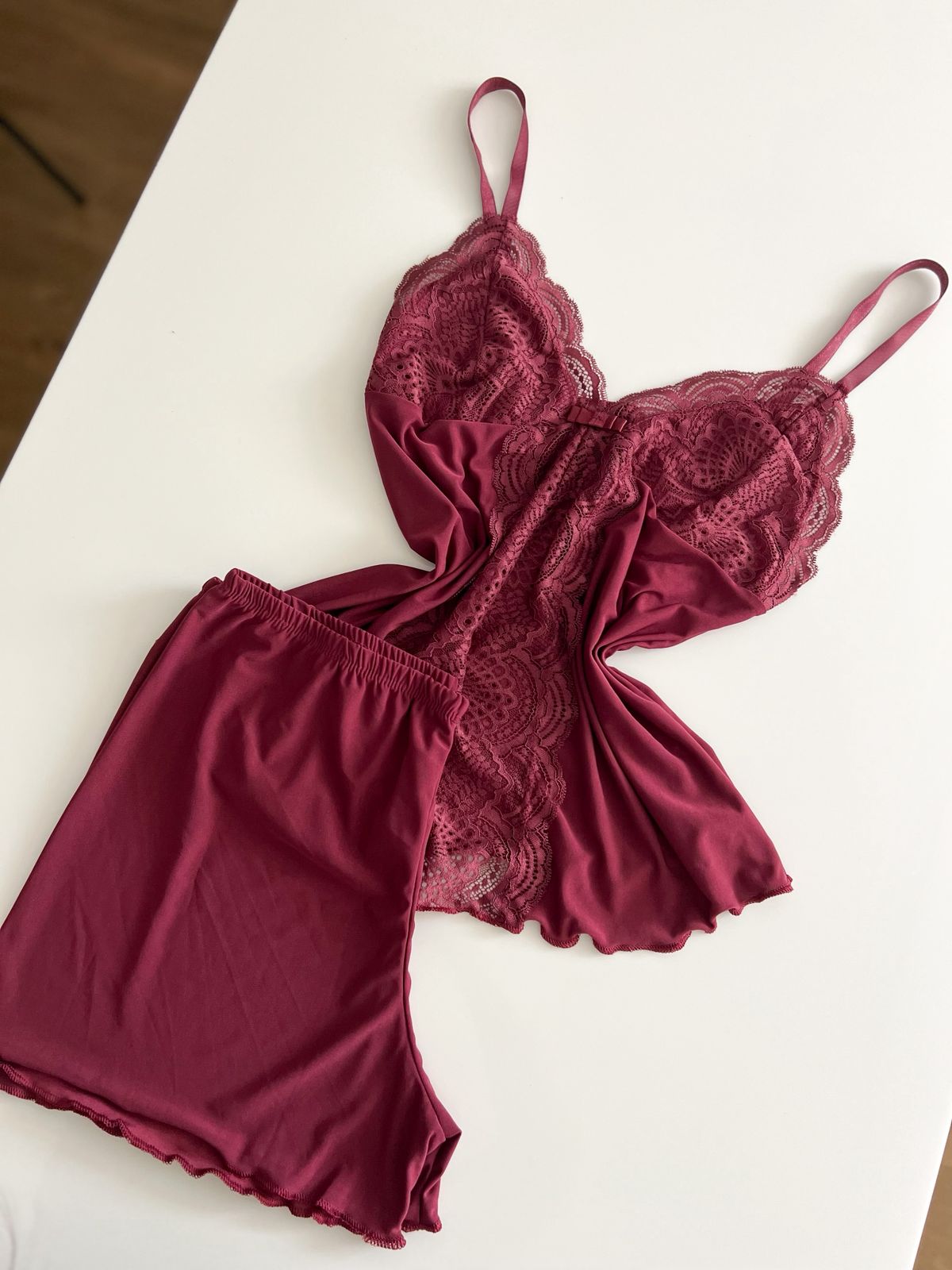 Comprar BABY DOLL EM LIGANETE E RENDA VINHO NOEMI - a partir de R$35,90 ...