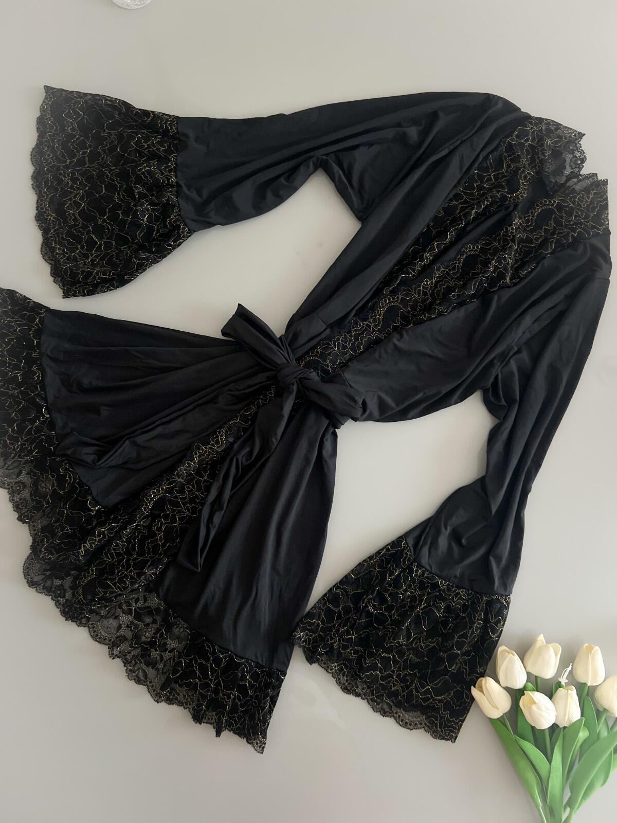 Comprar ROBE EM LIGANETE E RENDA PREMIUM PRETO ACSA